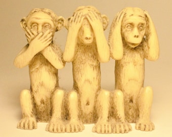 See No Evil Monkeys Statue - Etsy