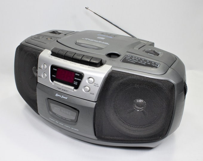 Vintage Boombox CD Cassette Tape Player Recorder Portable Stereo AM-FM ...
