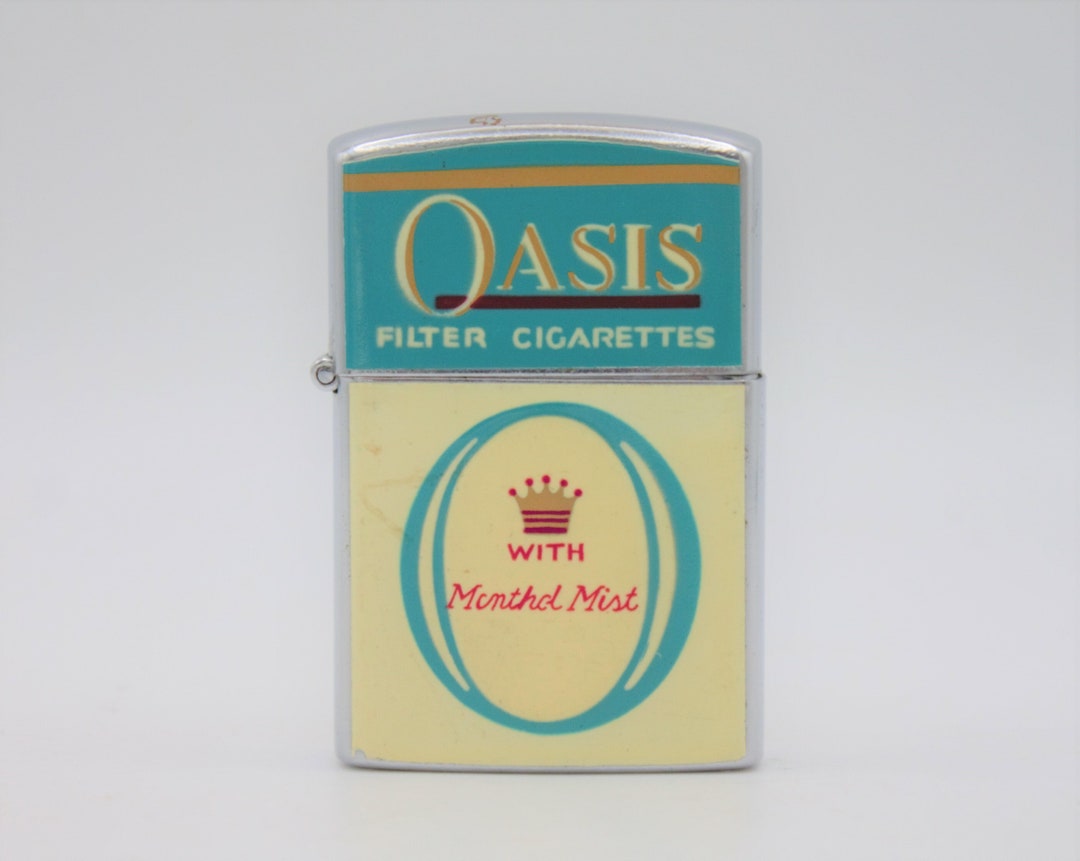Vintage Lighter Oasis Menthol Filter Cigarettes Chrome Double Sided ...