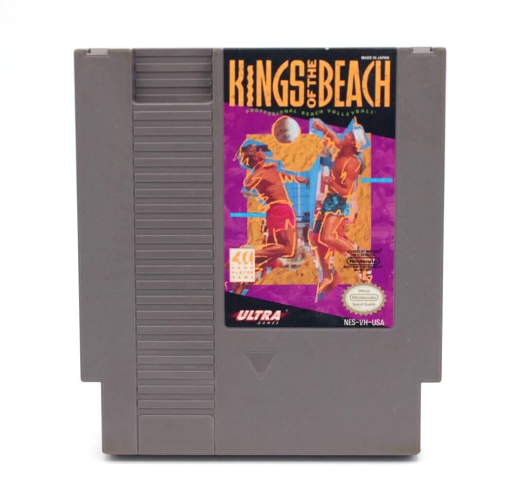 Vintage 1988 Nintendo Game Kings of the Beach 1-4 Multi-player ...