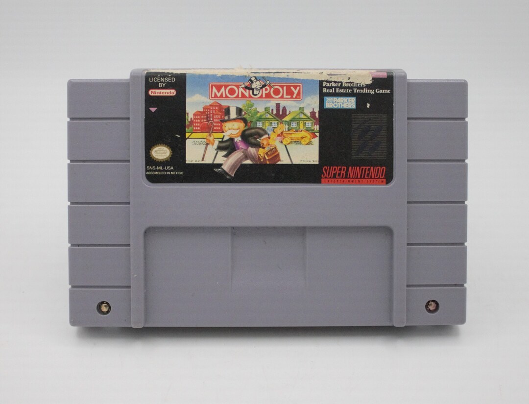 Vintage Super Nintendo Monopoly Video Game Cartridge SNES Original ...
