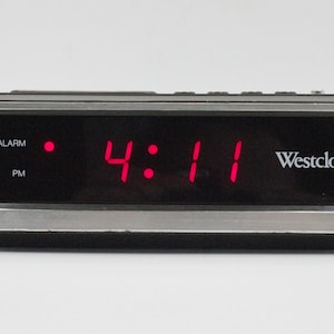 Vintage Digital Alarm Clock Electronic Red LED Time Display Simulated ...