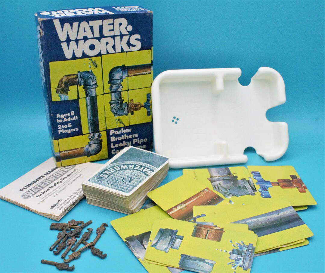Vintage 1972 Water Works Leaky Pipe Card Game Pipe Fitting Plumber ...