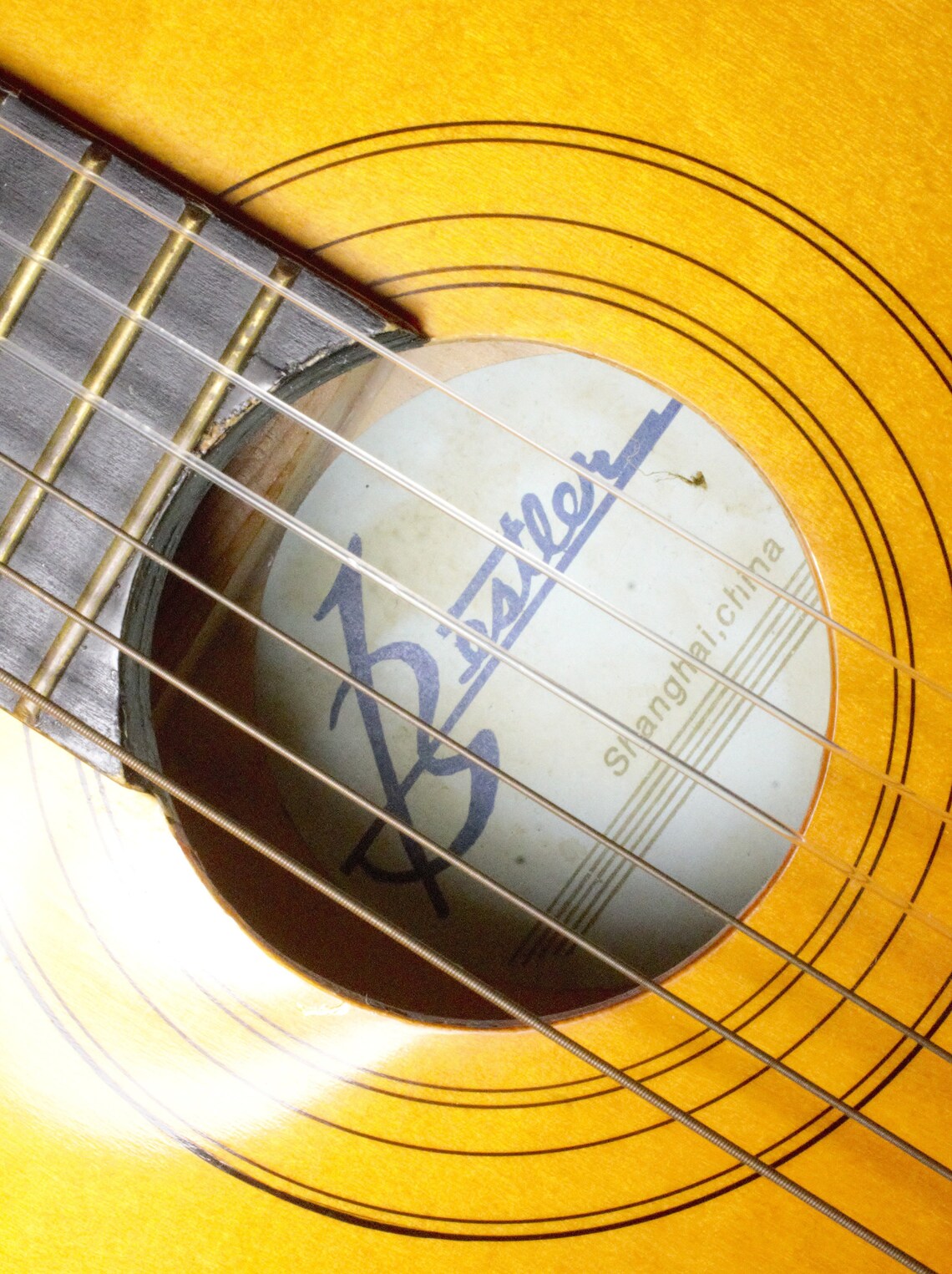 Vintage Acoustic Mini Guitar Bestler Light Dark Wood Pine Brass ...