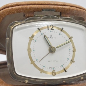 Vintage Alarm Clock Travel Alarm Rensie Watch Corp Germany Brass Clock ...