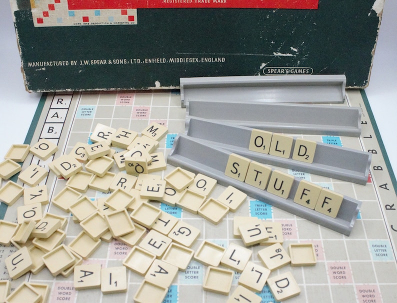 Vintage 1950s Scrabble Game Board Game Spear & Co England 1954 Classic ...
