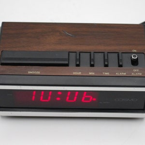 Vintage Digital Alarm Clock Red LED Light Time Display - Etsy