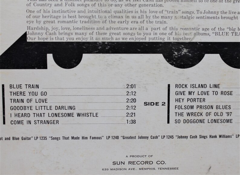 Vintage 1960s Vinyl Johnny Cash All Aboard the Blue Train - Etsy