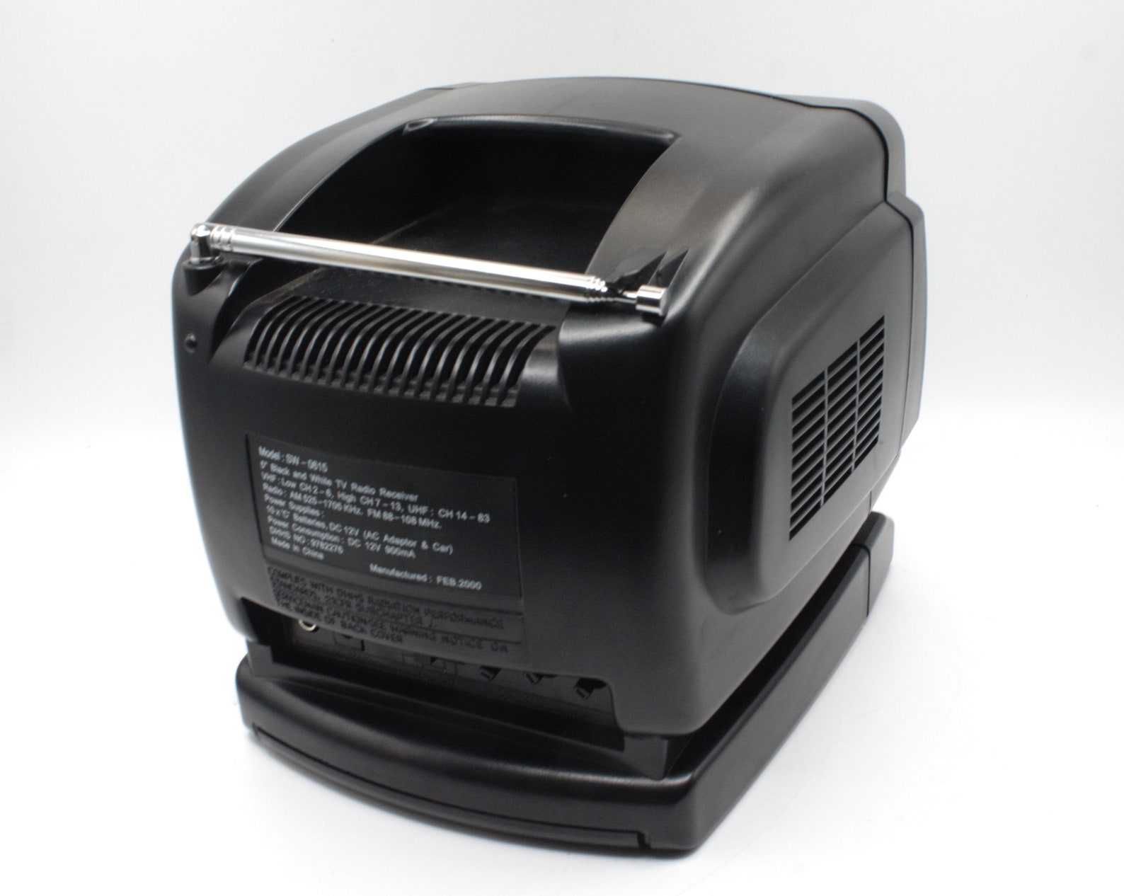 Vintage 5 B&W TV Mini Portable Tube Television Set AM/FM Radio Receiver ...