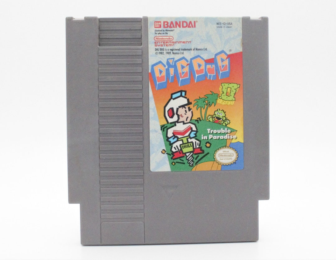 Vintage Dig Dug II Trouble in Paradise Nintendo Video Game Cartridge ...