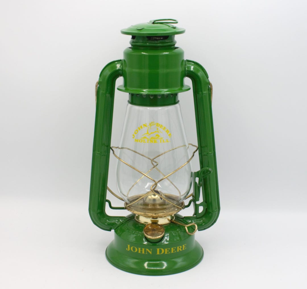 Vintage Lantern John Deere Farm Tractor Green Metal With Glass Dome and ...