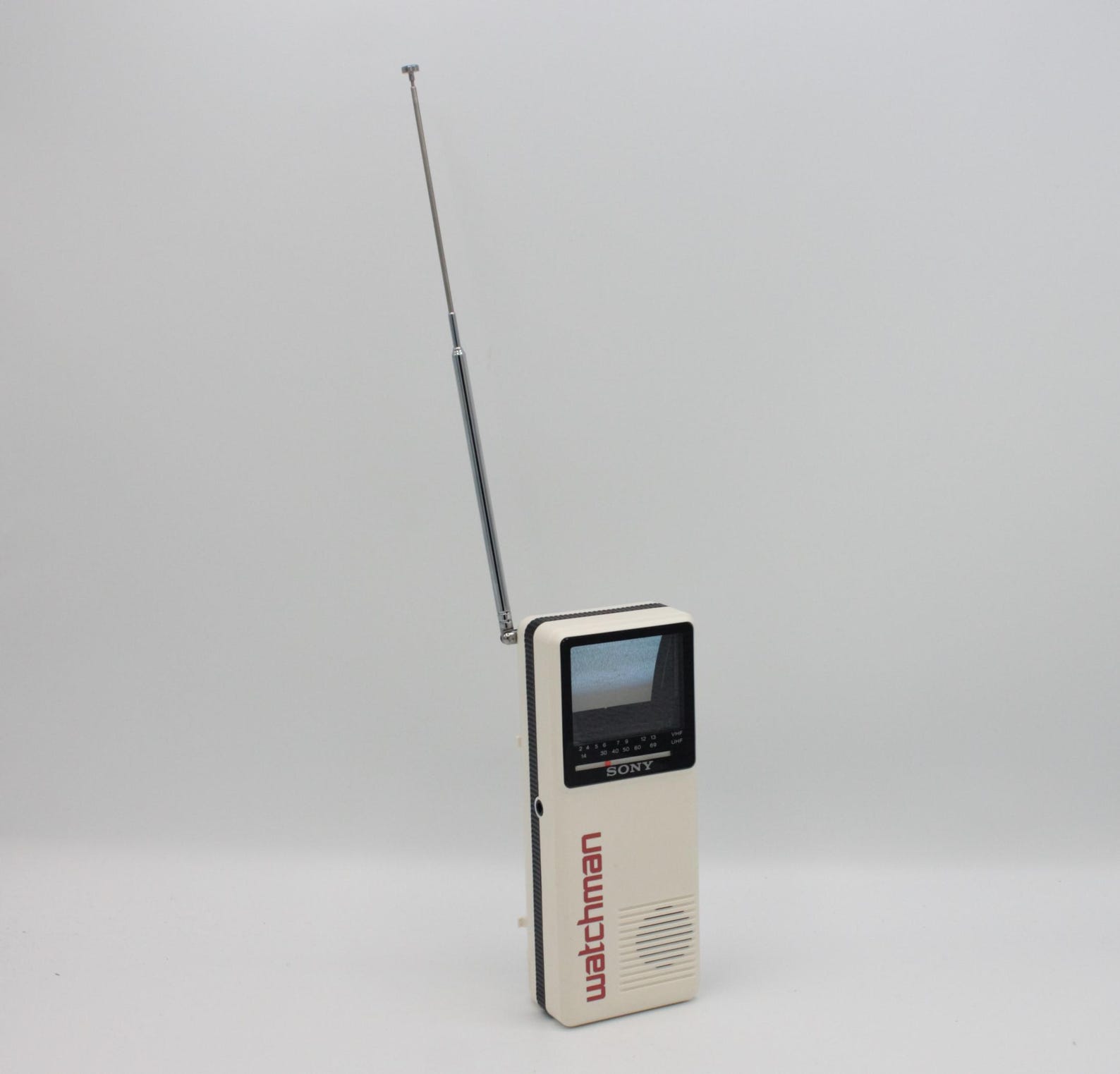 Vintage 1980's Sony Watchman TV Mini Portable Television Black & White ...