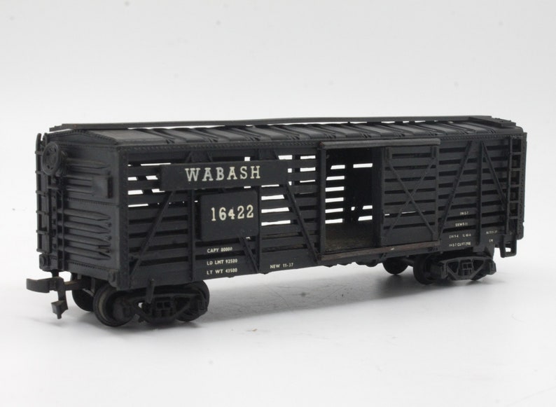 Vintage HO Scale Model Train Car Wabash Cattle Car Animal Transport ...
