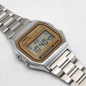 Vintage Casio Digital Wristwatch Chrome Stainless Steel LCD Quartz ...