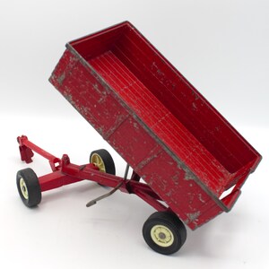 Vintage 1970's International Tractor Red Tipping Dump Trailer and ...