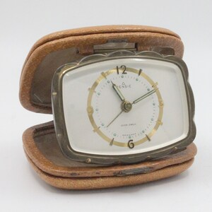 Vintage Alarm Clock Travel Alarm Rensie Watch Corp Germany Brass Clock ...
