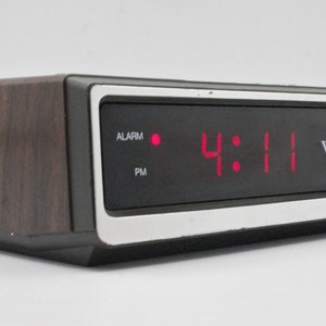 Vintage Digital Alarm Clock Electronic Red LED Time Display Simulated ...