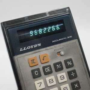 Vintage Calculator Digital Green Light LED Display Big Brick Early ...