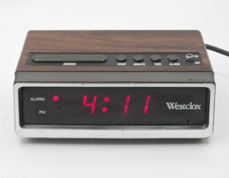 Vintage Digital Alarm Clock Electronic Red LED Time Display - Etsy