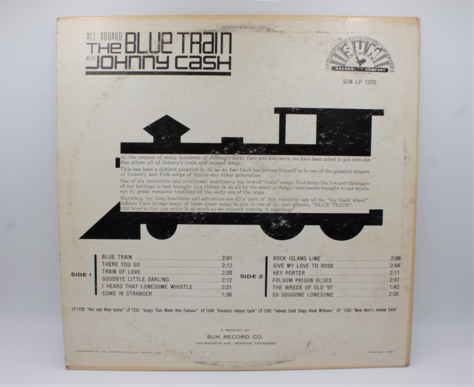 Vintage 1960s Vinyl Johnny Cash All Aboard the Blue Train Album 12 LP ...