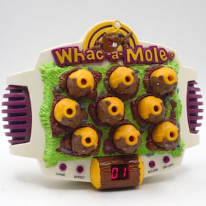 Vintage Whac-a-mole Handheld Electronic Game Digital Red LED Light and ...