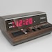 Vintage 1980s Digital Alarm Clock Woodgrain Red LED Lighted Time ...