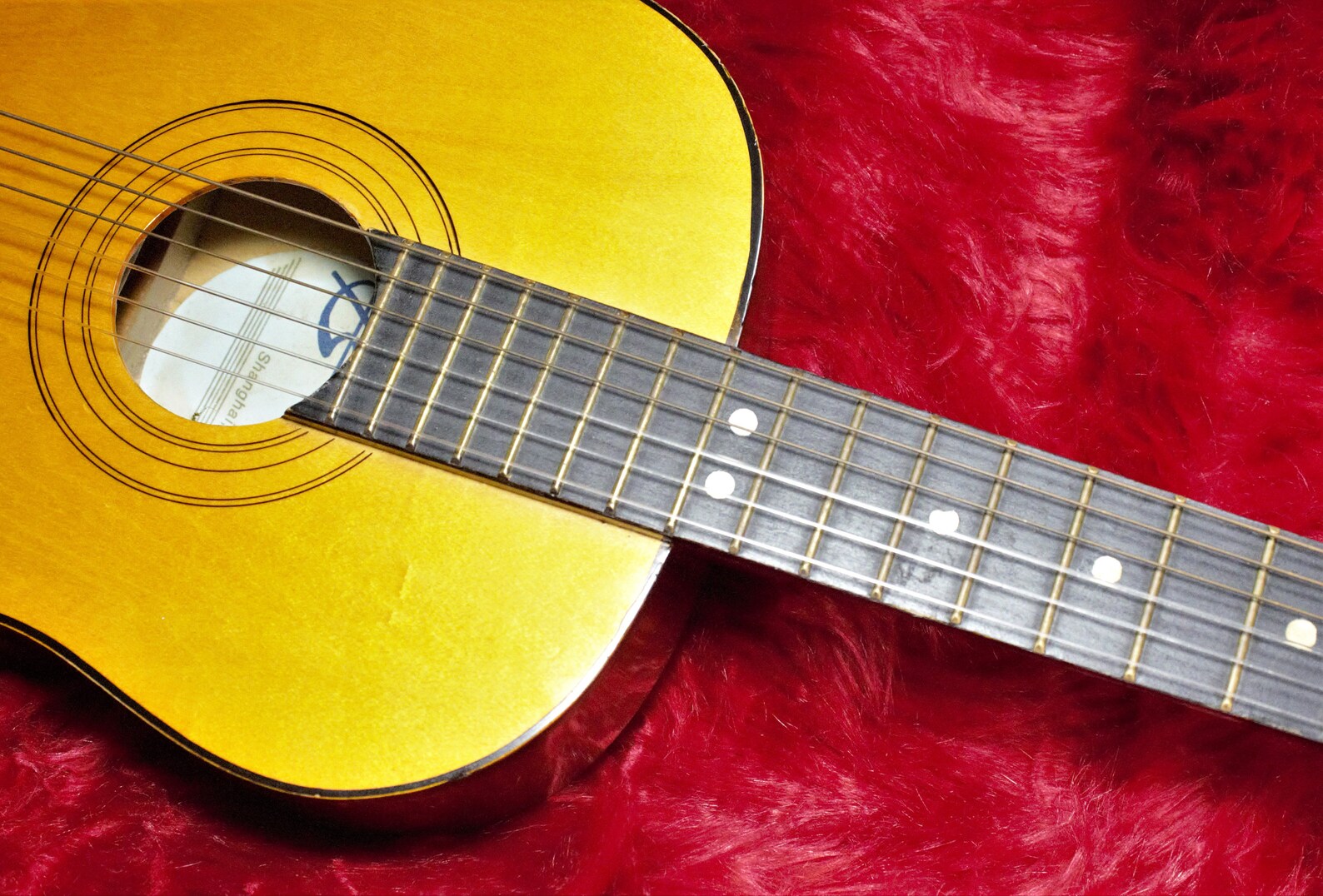 Vintage Acoustic Mini Guitar Bestler Light Dark Wood Pine Brass ...