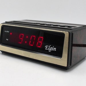 Vintage Digital Alarm Clock Electronic Red LED Time Display Simulated ...