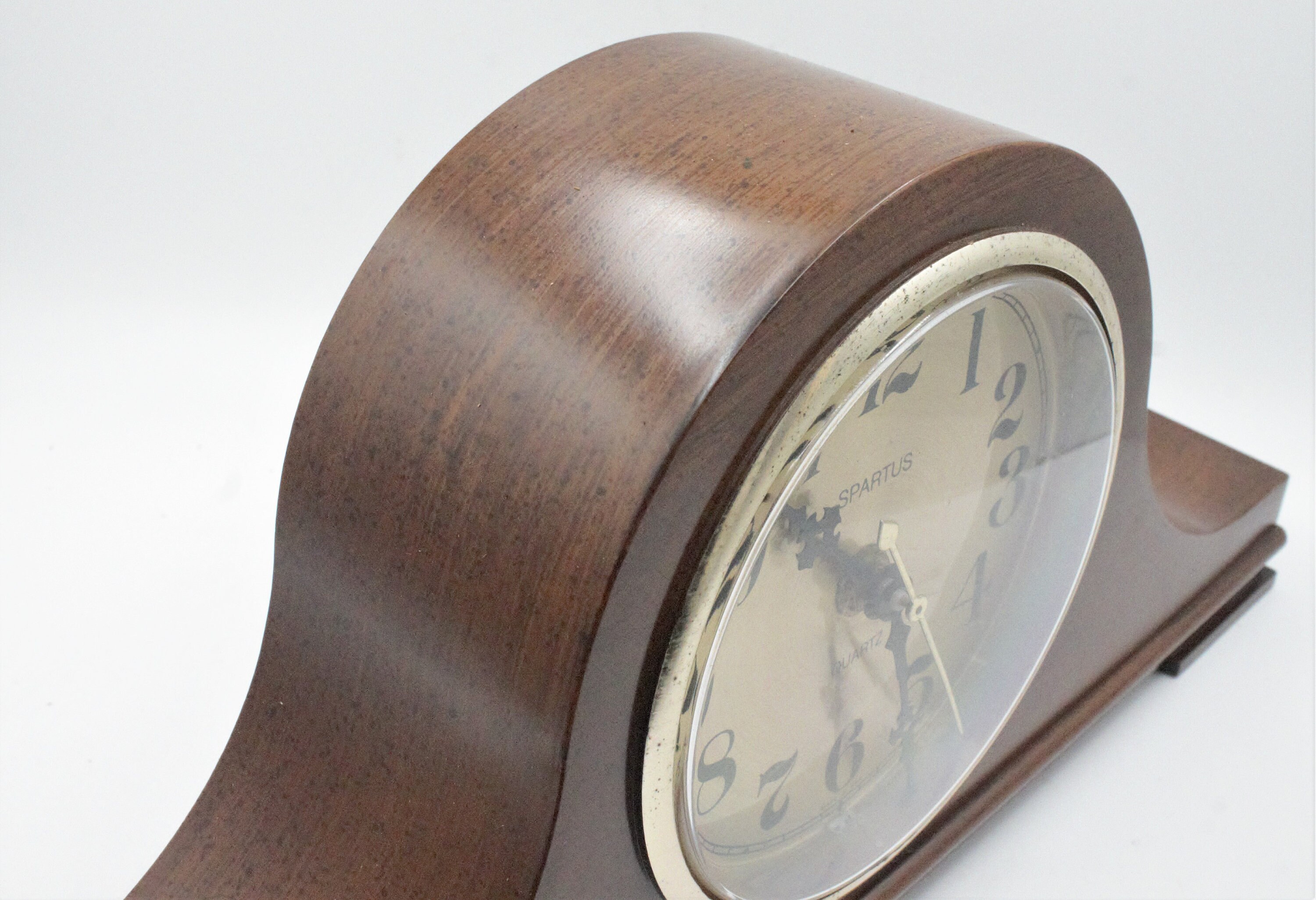 Vintage Spartus Electric Mantle Clock Simulated Wood Brass - Etsy