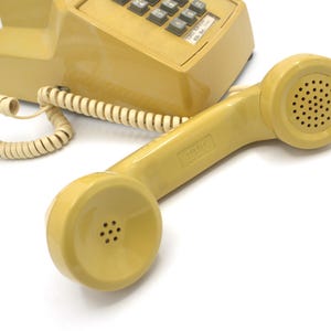 Vintage ITT Telephone Touch-tone Button Phone Dark Beige and Gray Bell ...