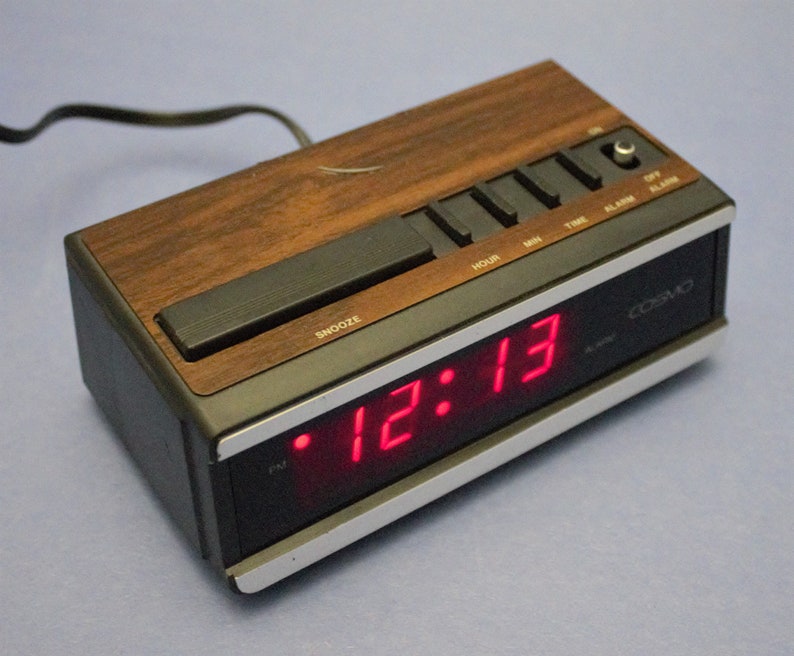 Vintage Digital Alarm Clock Red LED Light Time Display - Etsy