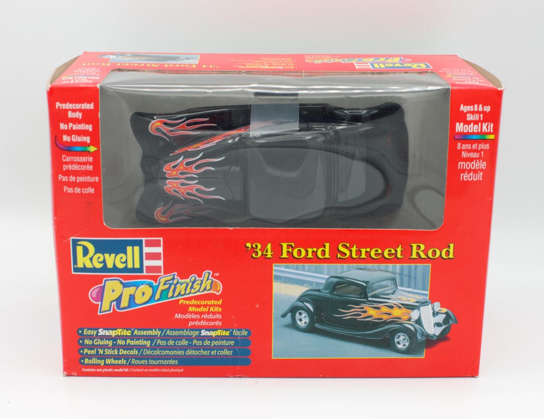 Vintage Revell 34 Ford Street Rod Coupe Scale Model Kit Replica Die ...