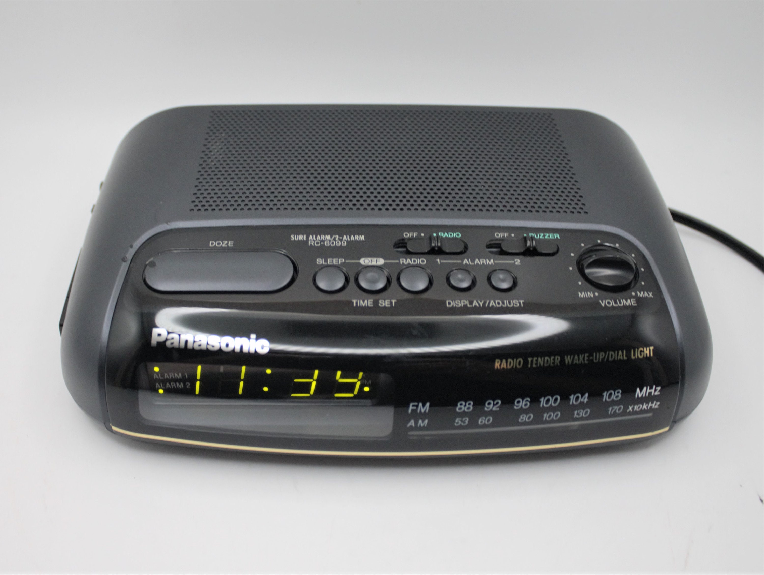 Vintage Panasonic Digital Alarm Clock AM/FM Radio Green Lit - Etsy