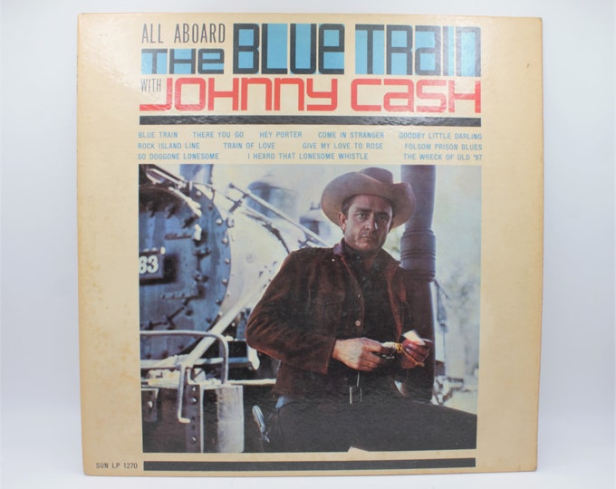 Vintage 1960s Vinyl Johnny Cash All Aboard the Blue Train Album 12 LP ...