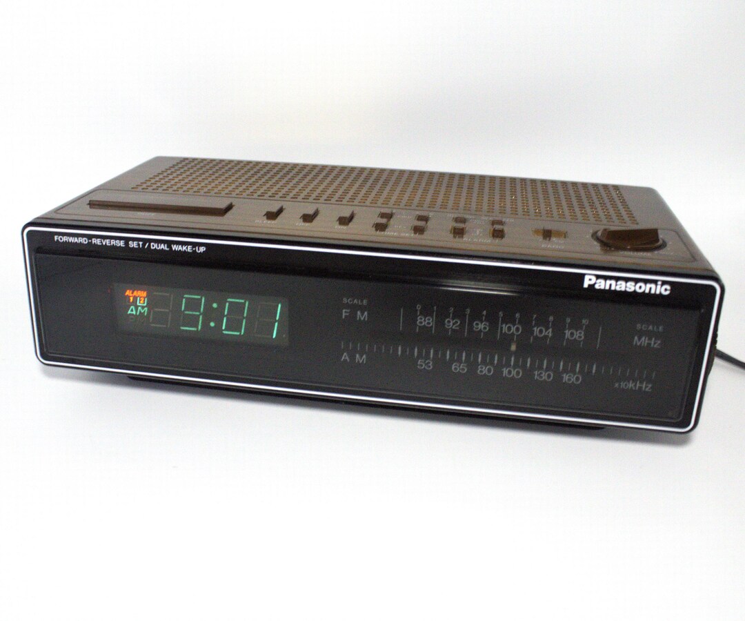 Vintage Panasonic Digital Dual Alarm Clock Radio Am/fm Receiver Green ...