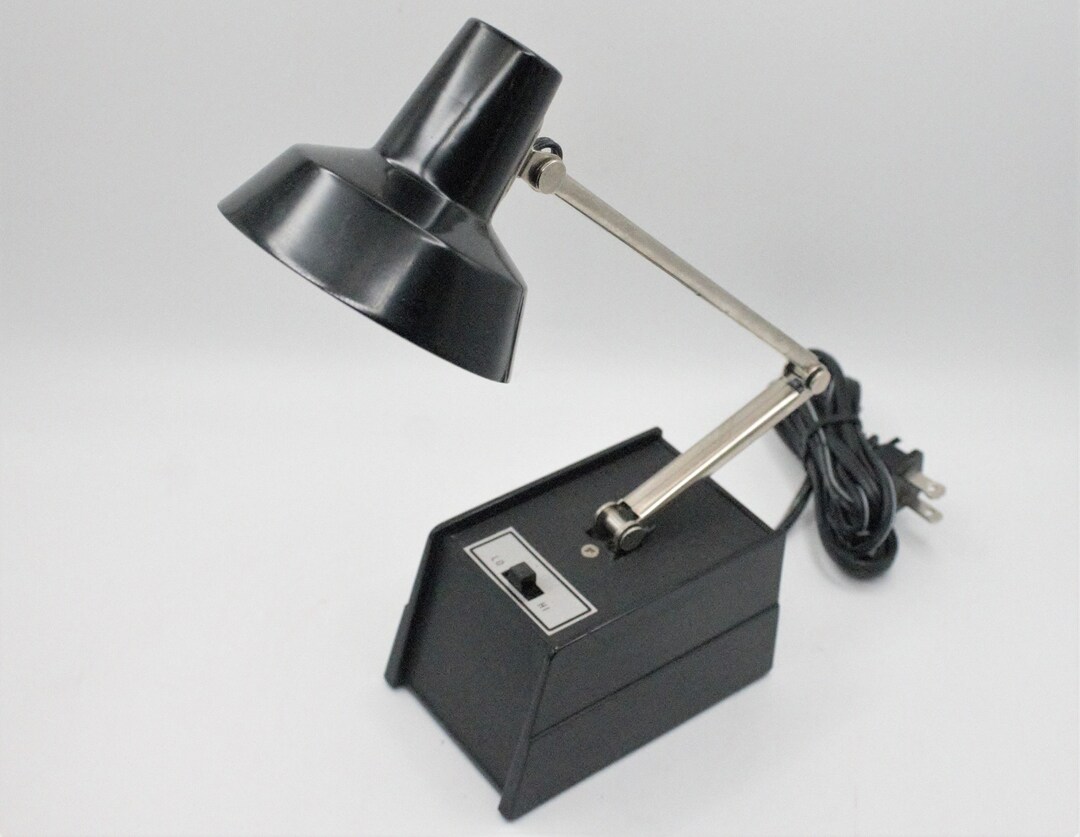 Vintage 1970s Desk Lamp Desktop Work Light Hi/lo Brightness Black ...