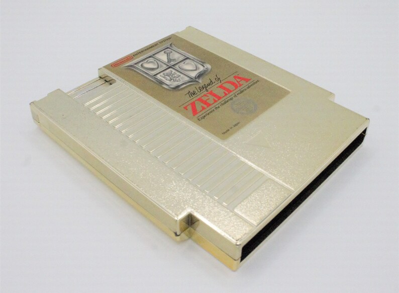 Vintage Zelda Nintendo Game Gold Cartridge in Box Original Complete NES ...