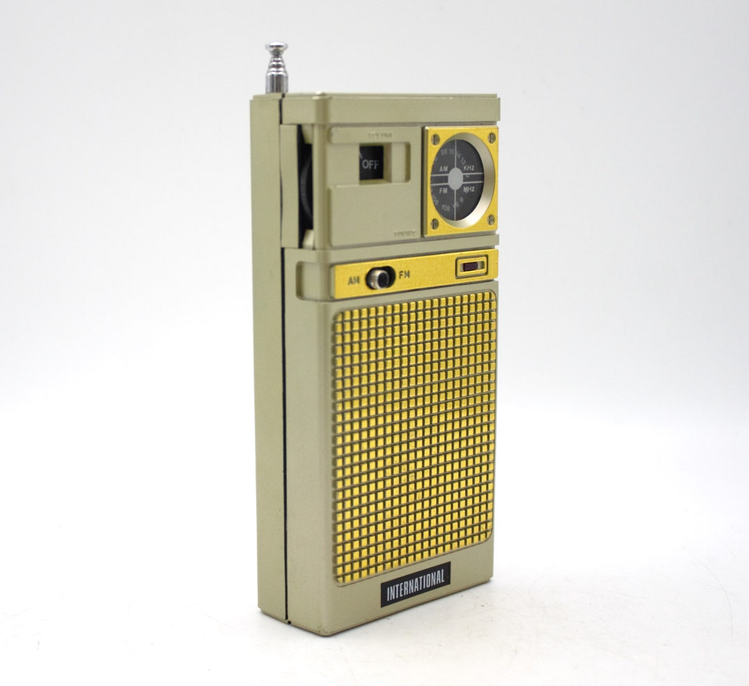 Vintage AM/FM Transistor Radio Mini Pocket Receiver Gold Accent ...