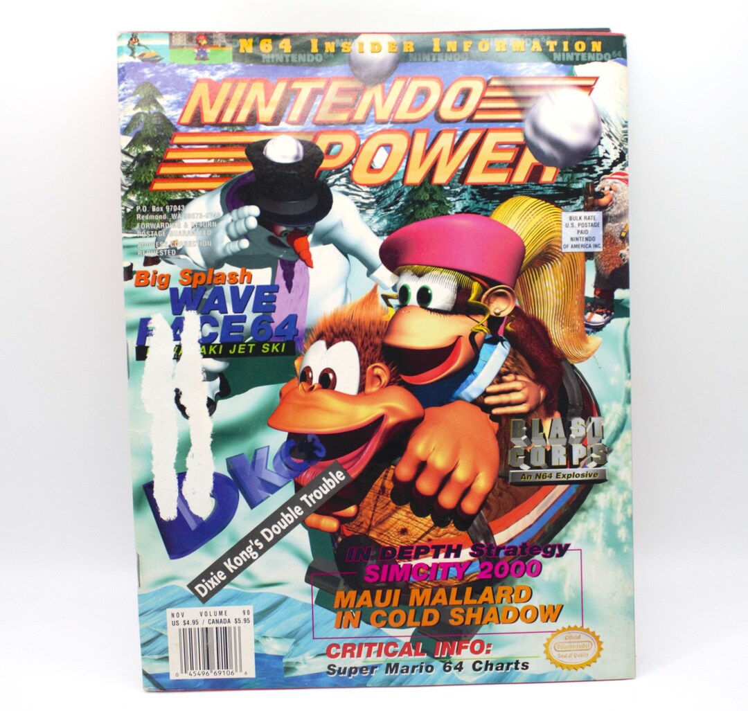 Nintendo Power 1996 Issue Donkey Kong 3 Super Mario Simcity 2000 Arcade ...