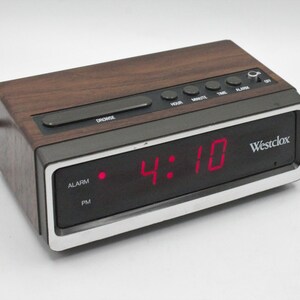 Vintage Digital Alarm Clock Electronic Red LED Time Display Simulated ...