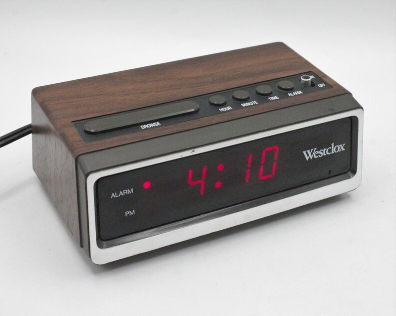 Vintage Digital Alarm Clock Electronic Red LED Time Display - Etsy