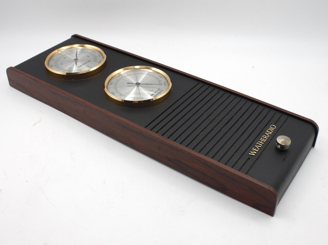 Vintage Weather Station Radio Gauge Set Temperature Humidity Climate ...