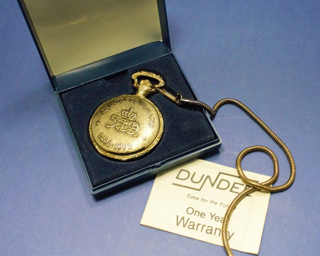 Vintage Pocket Watch Qvinto Centenario 1492-1992 Columbus - Etsy