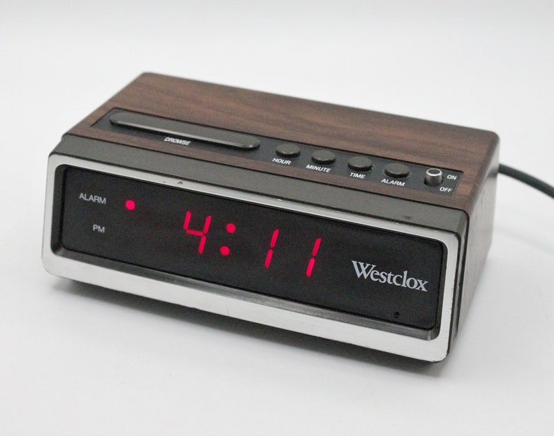 Vintage Digital Alarm Clock Electronic Red LED Time Display - Etsy