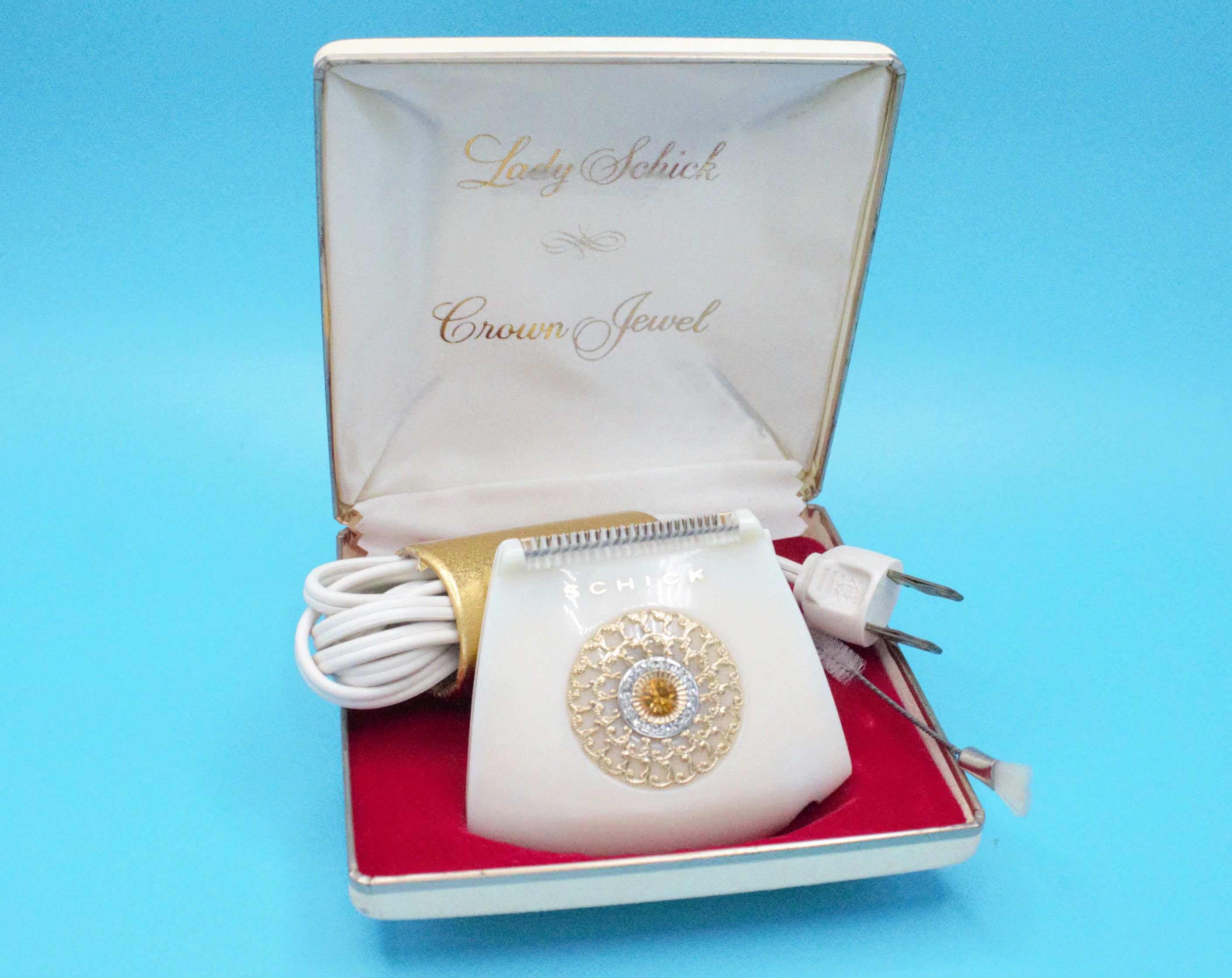 Vintage Ladies Razor Lady Schick Crown Jewel Electric Shaver in Satin ...