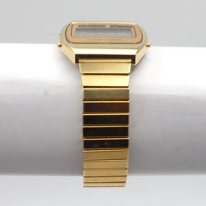 Vintage 1980s Digital Watch Polished Gold Tone With Chronograph Stop ...