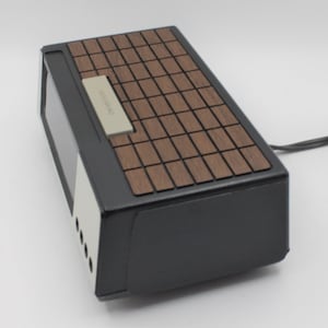 Vintage Digital Alarm Clock Red LED Light Time Display Woodgrain ...