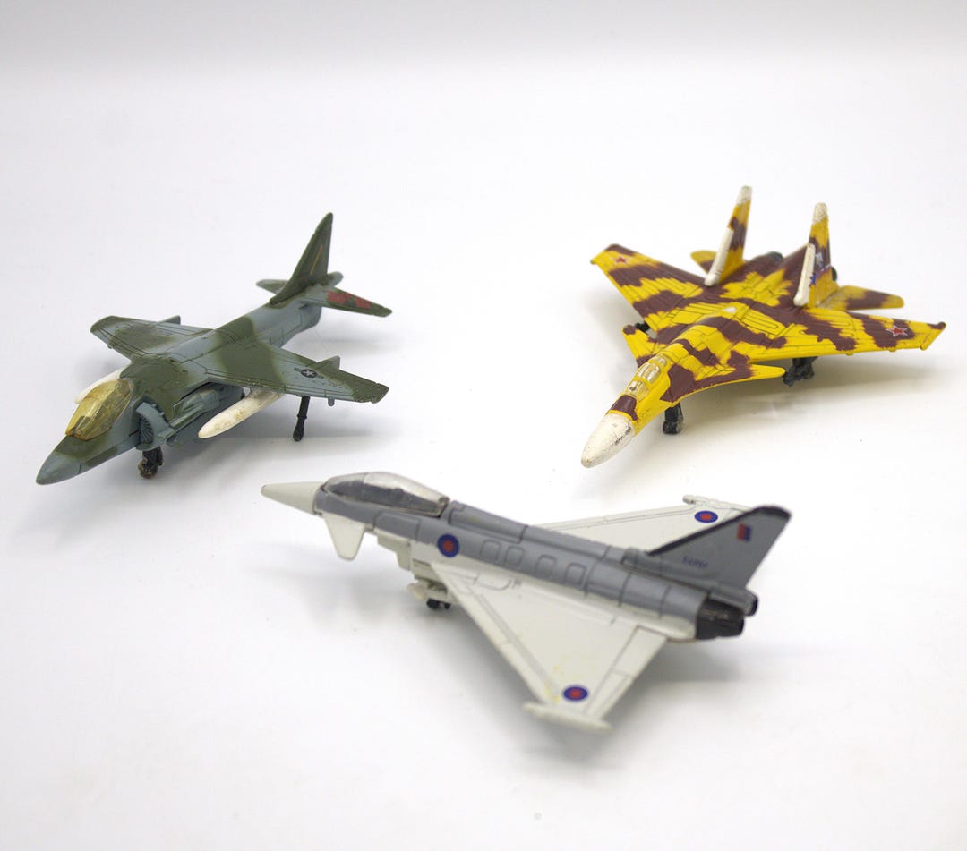 Vintage 1980s Die Cast Warplane Collection Fighter Jet Delta Wing Euro ...