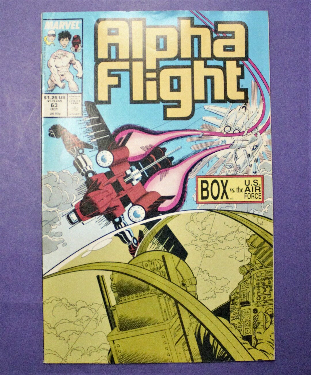 Vintage 1988 Alpha Flight Comic Book 1ssue 63 BOX Vs the US Air Force ...