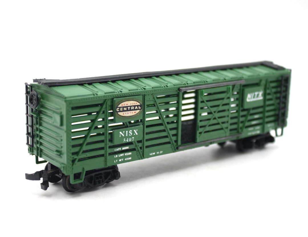 Vintage HO Scale Model Train Car New York Central Cattle Car Animal ...